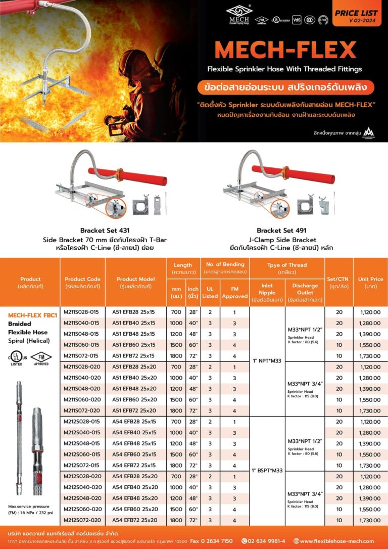 ราคาข้อต่อสายอ่อนระบบดับเพลิง I Flexible Sprinkler Hose